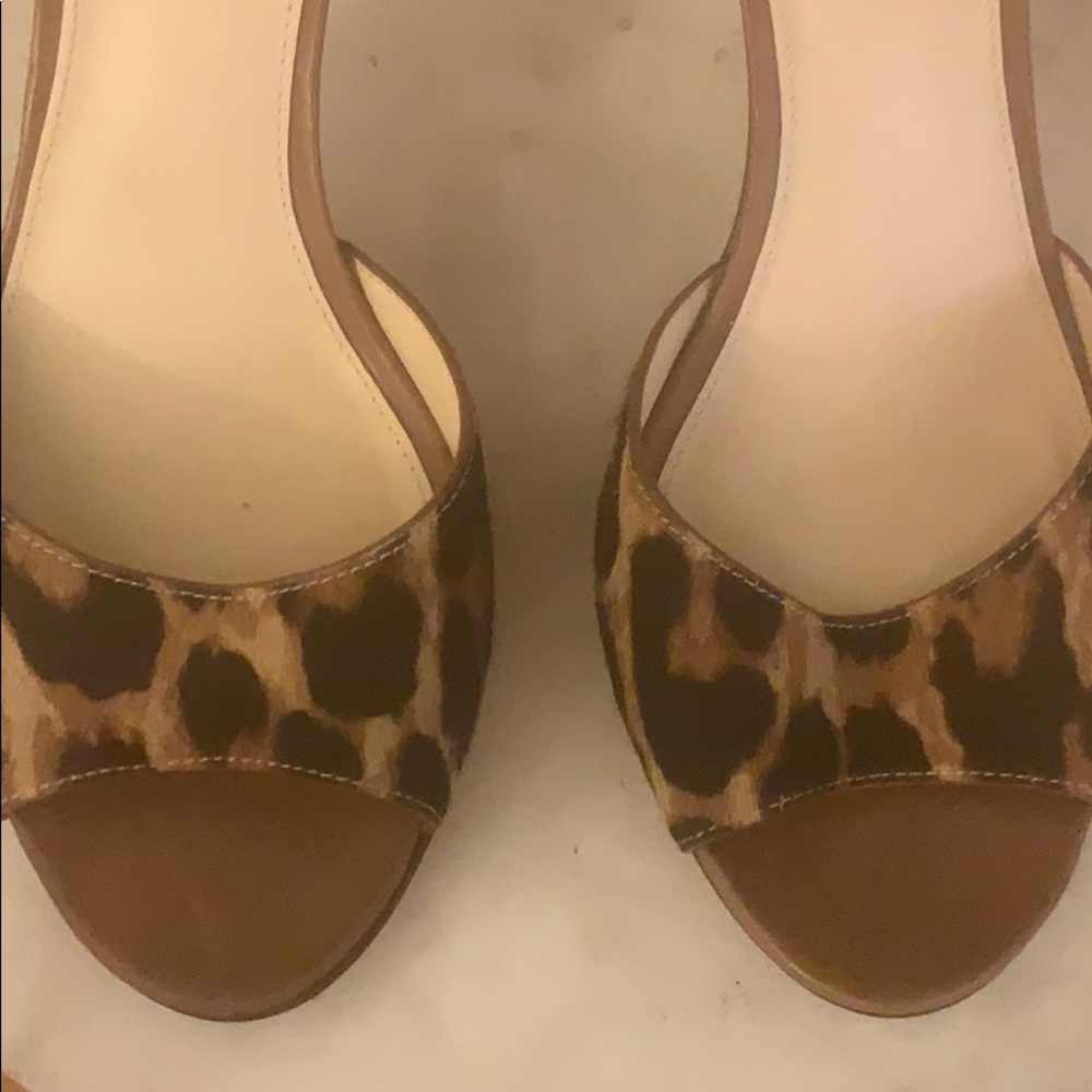 Vince Camuto Leopard Print Open Toed Heels - Gem